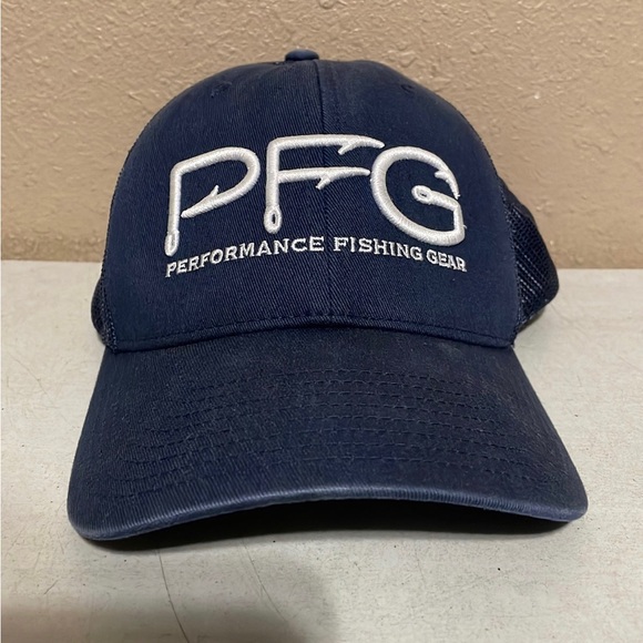 Columbia | Accessories | Columbia Pfg Hooks Logo Navy Blue Snapback Hat ...